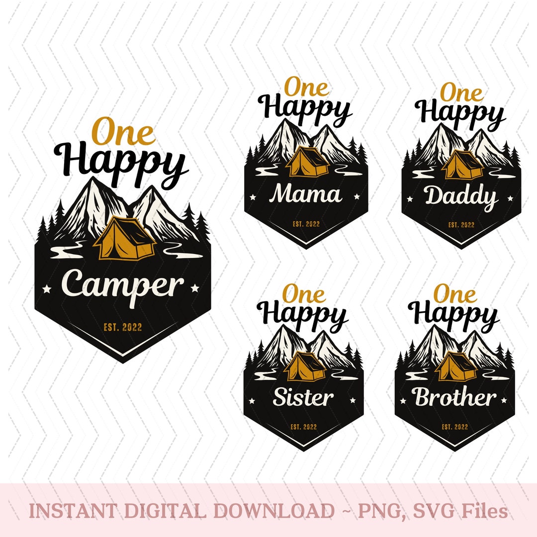 One Happy Camper Birthday PNG, First Birthday Shirt Camping Svg,1st ...