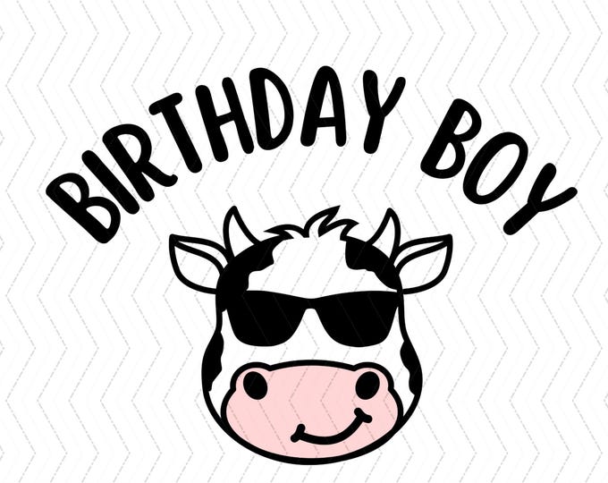 Cute Cow Birthday Png, Dad Cow Birthday Png, Cute Cow Dad Birthday Png ...