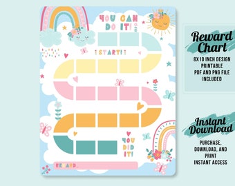 Printable Rainbow Reward Chart | Sunshine Behavior Chart | Kids Routine ...