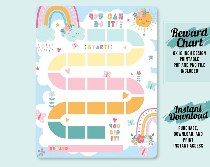 Editable Sunshine Rainbow Reward Chart, Sunshine Sticker Chart, Pastel ...
