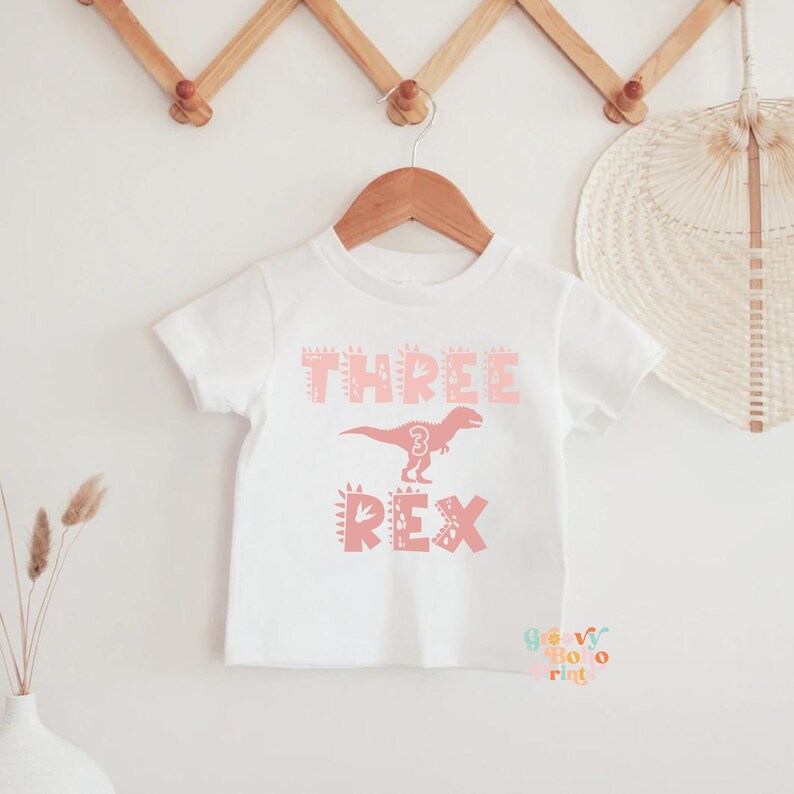 Girl Dinosaur PNG File Three Rex Girl Birthday Girl Three - Etsy