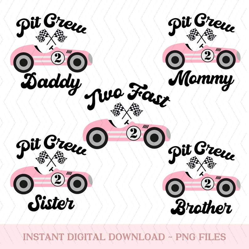 Pink Car Two Fast Birthday PNG, Pink Race Car Birthday Png, 2nd ...