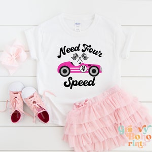 Pink Need Four Speed Birthday Png, Girl 4th Race Car Birthday Png, Cars ...
