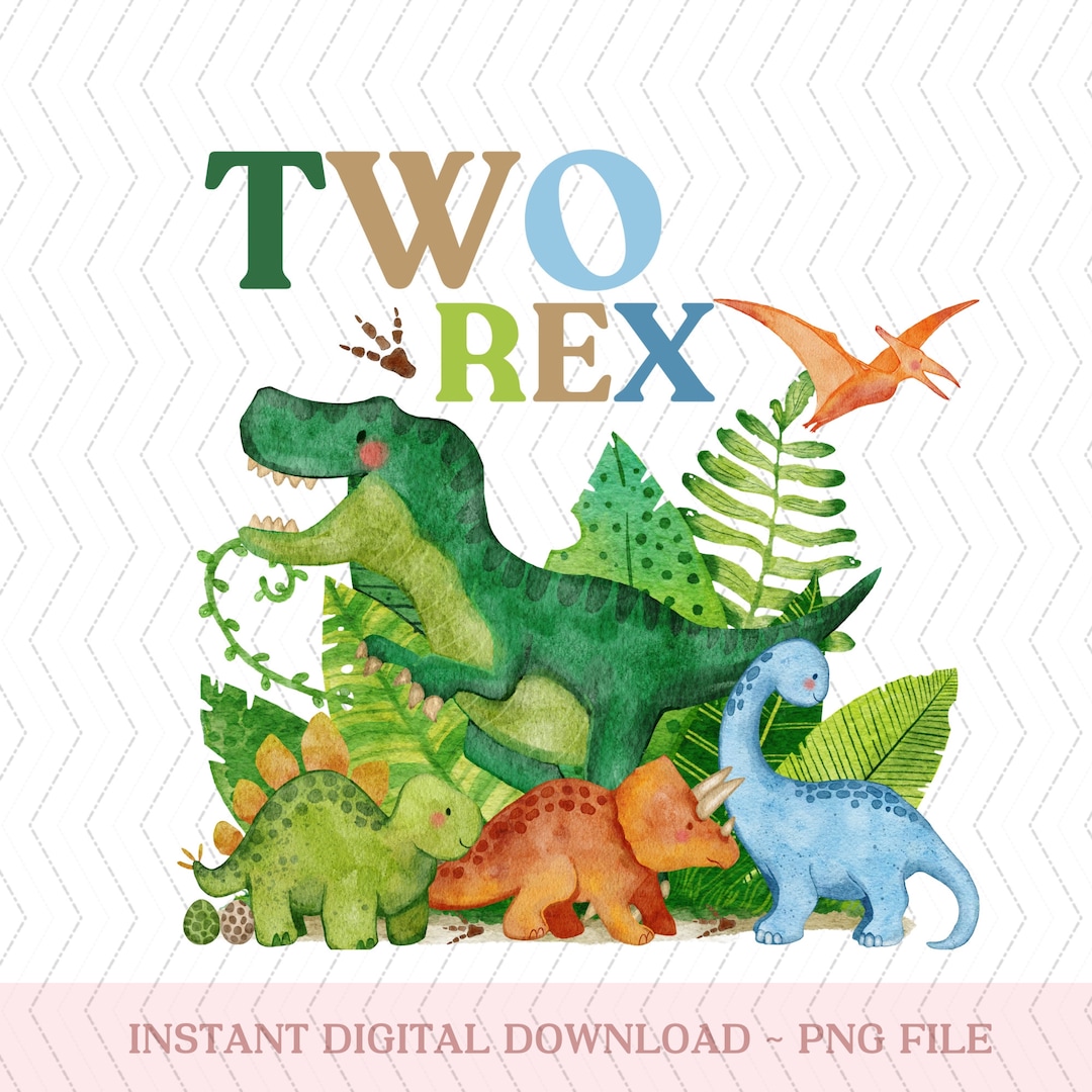 Two Rex PNG, Dino Birthday Png, Dinosaur Birthday Png, Boy Birthday Png ...