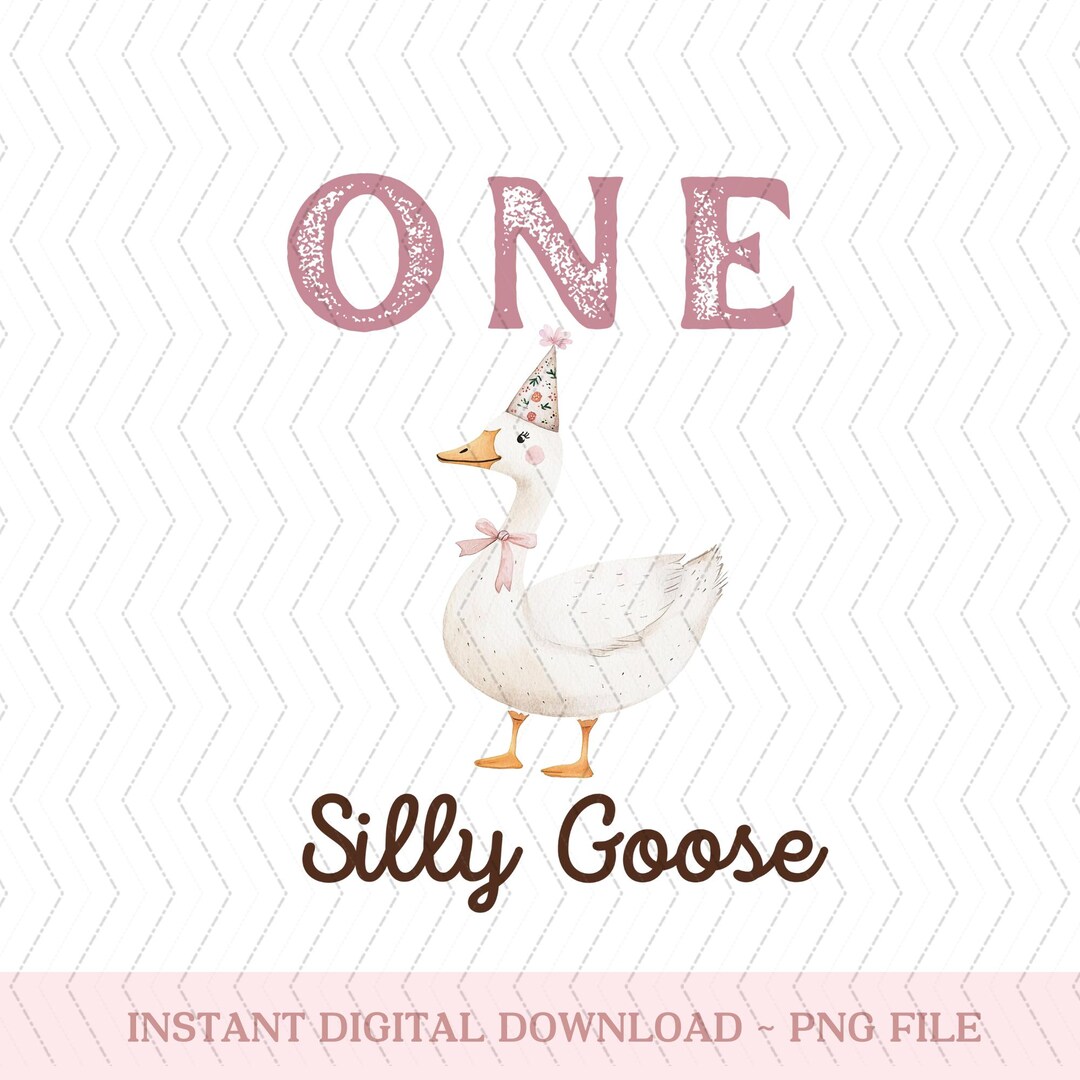 One Silly Goose Birthday PNG for Girl, Cute Silly Goose Clipart ...