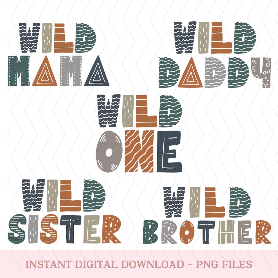 Wild One Bundle Family PNG, Birthday Wild One PNG, Zoo Animal Safari ...