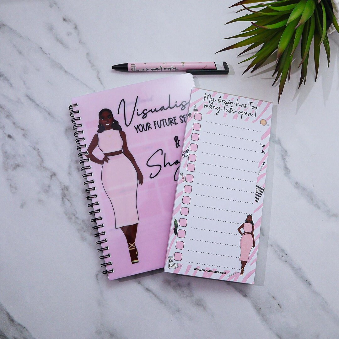 Black Woman Notebook and Notepad Set - Stationery Gift - Empowerment ...