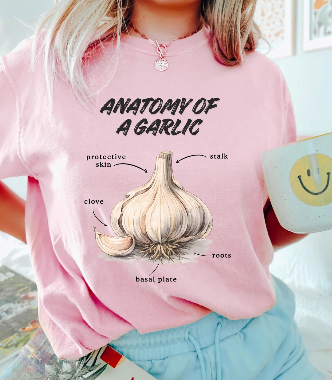 Anatomy of A Garlic Shirt Culinary Shirt Vegetarian Tshirt Gifts for ...