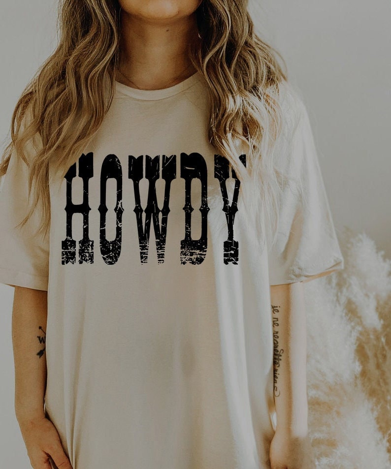 Howdy T Shirt Western Graphic Tee Oversize Graphic Tee Cute - Etsy