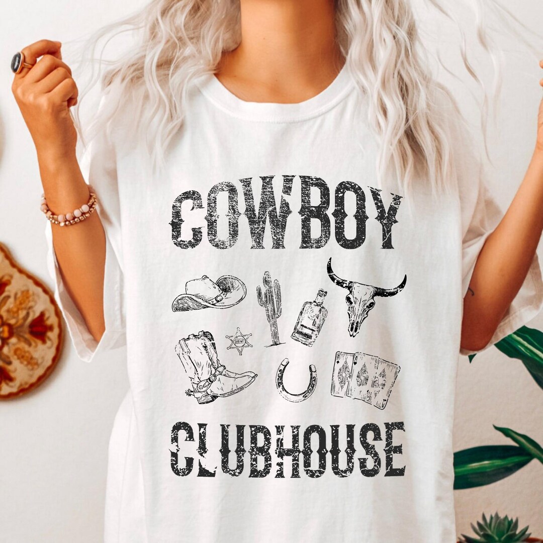 Cowboy Clubhouse Shirt Oversized Western Tshirt Country Graphic Tee ...
