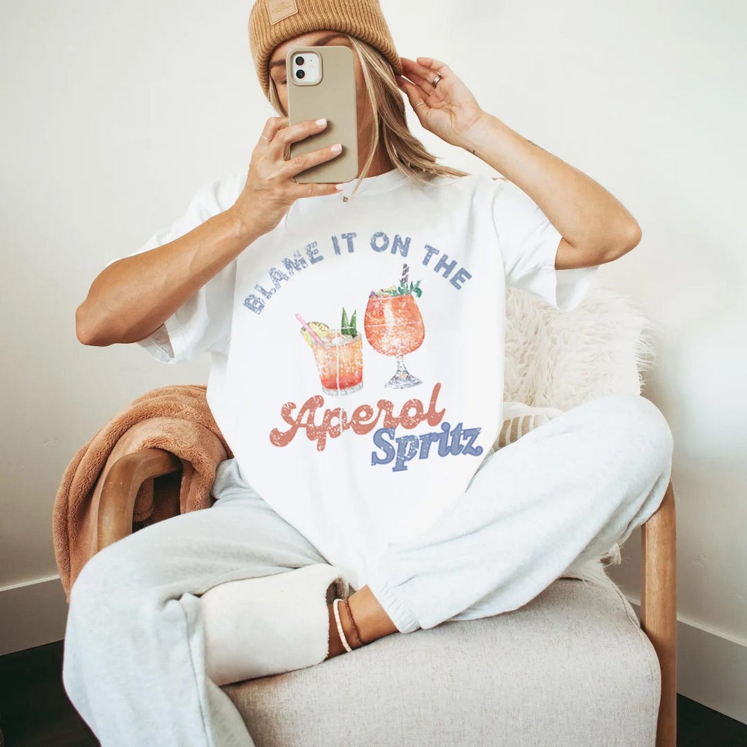 Blame It on the Aperol Spritz Shirt Cocktail Lover Spritz Graphic Tee ...
