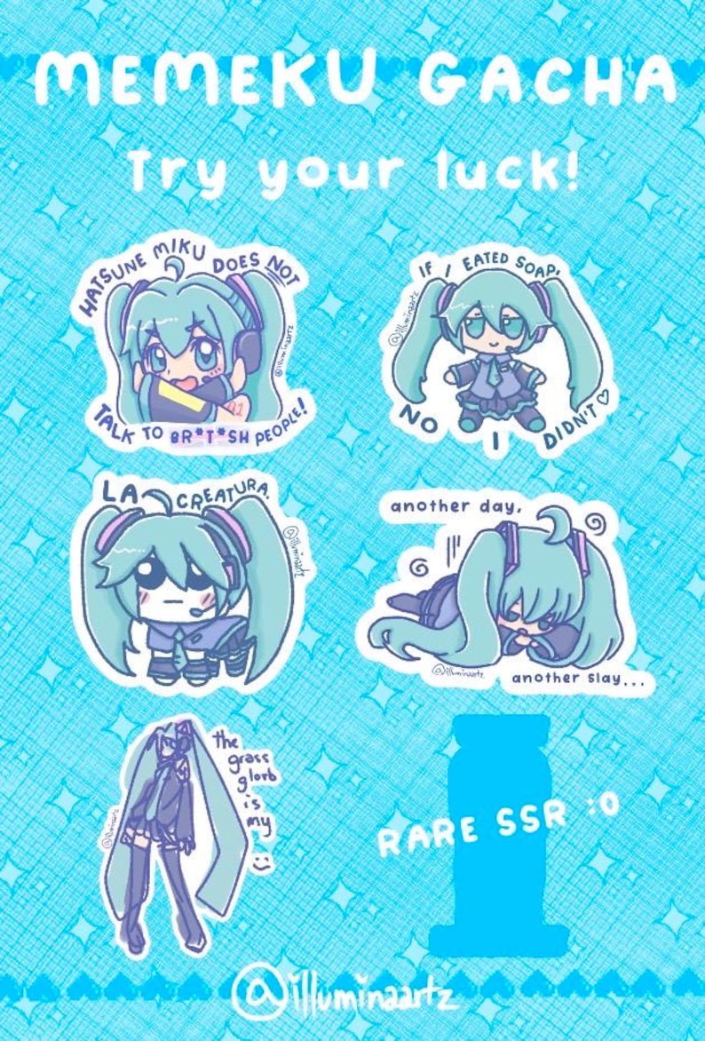 MIKU MEME STICKERS! (mystery Pull - Try Your Luck!!) - Etsy