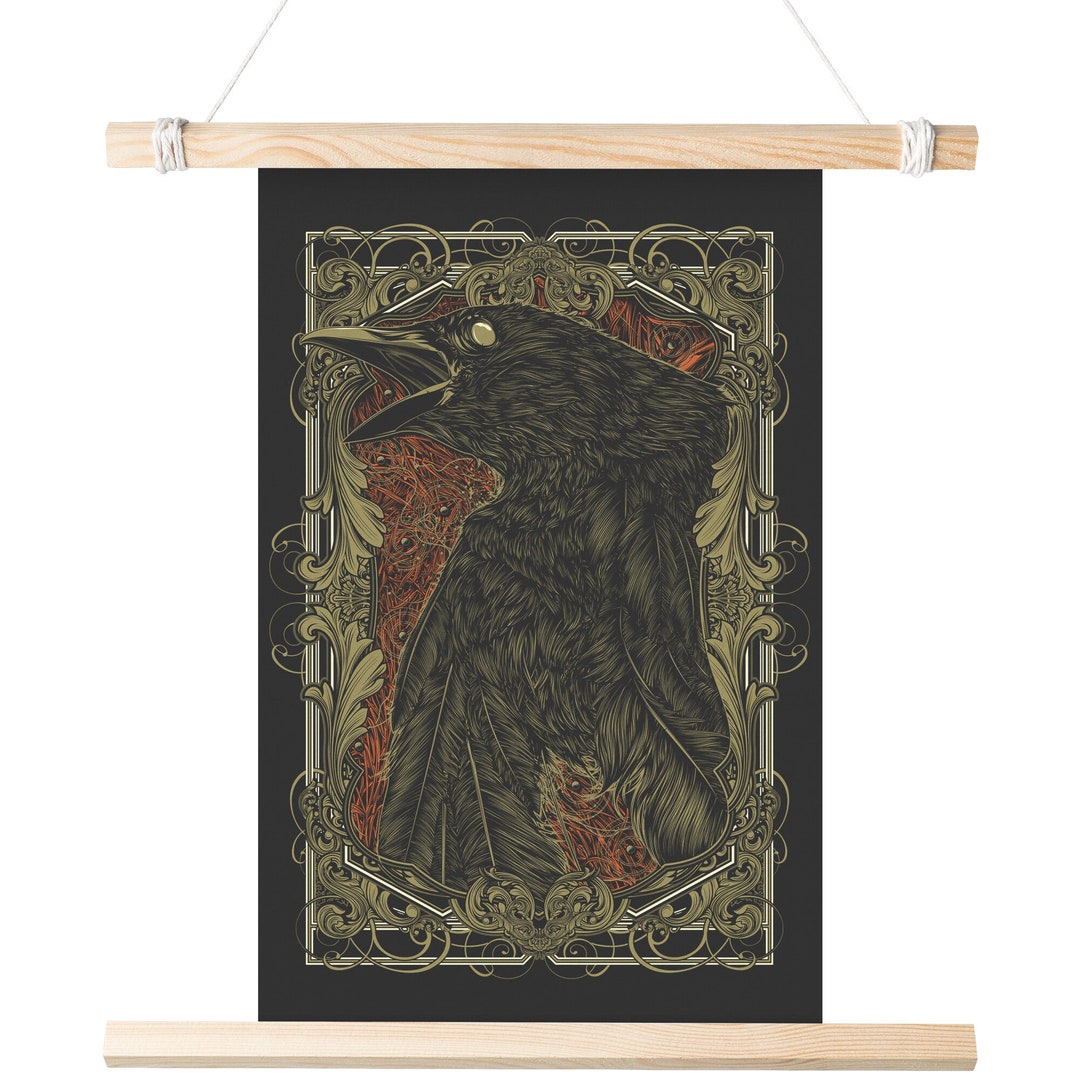 Death of a Crow Matte Poster | Modern Gothic Art Illustration | Tattoo ...