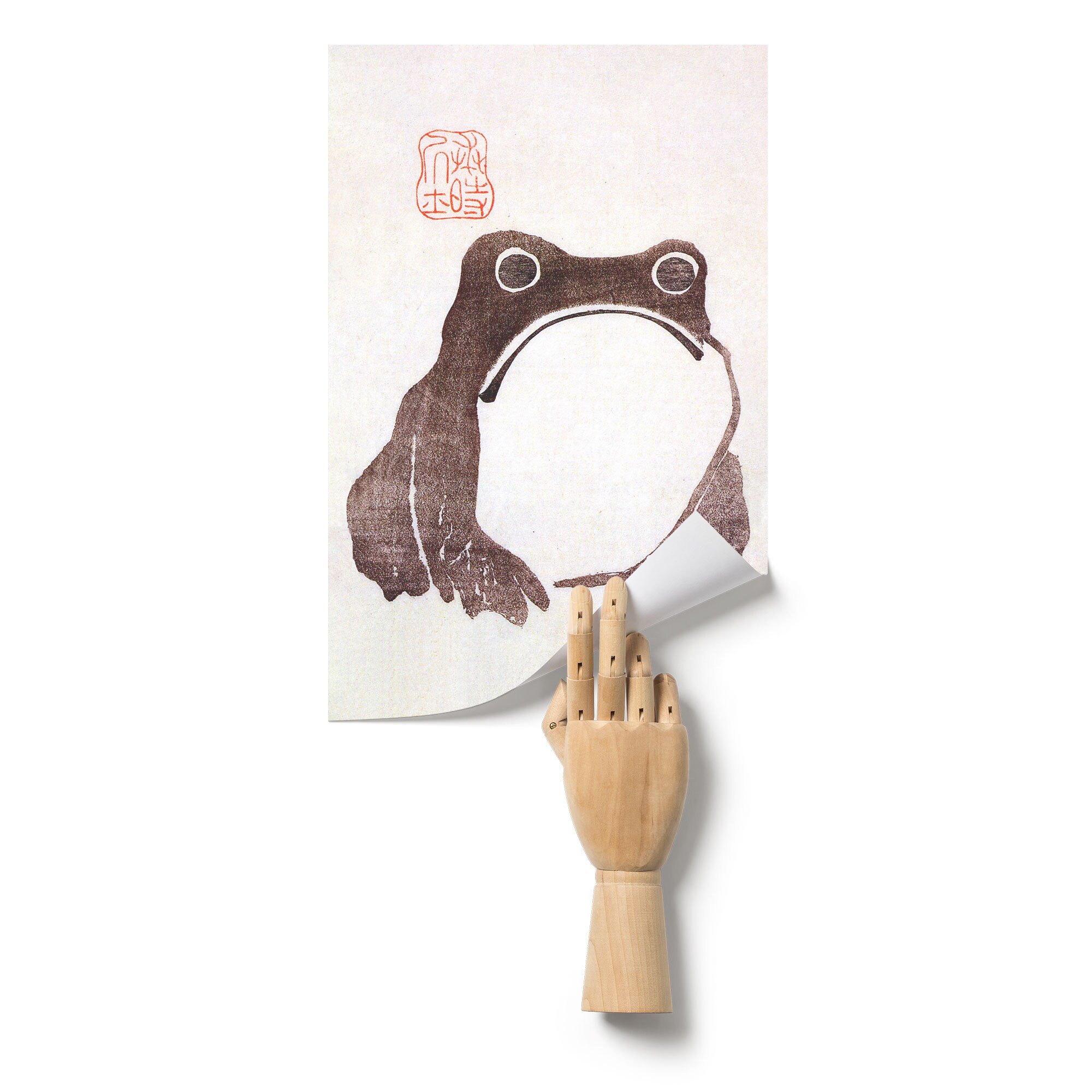 Frog by Matsumoto Hoji Matte Poster Print | Japanese Toad Nature Grumpy ...