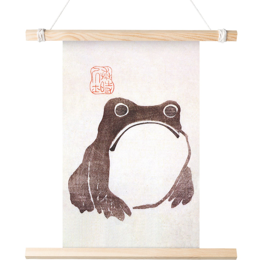 Frog by Matsumoto Hoji Matte Poster Print | Japanese Toad Nature Grumpy ...