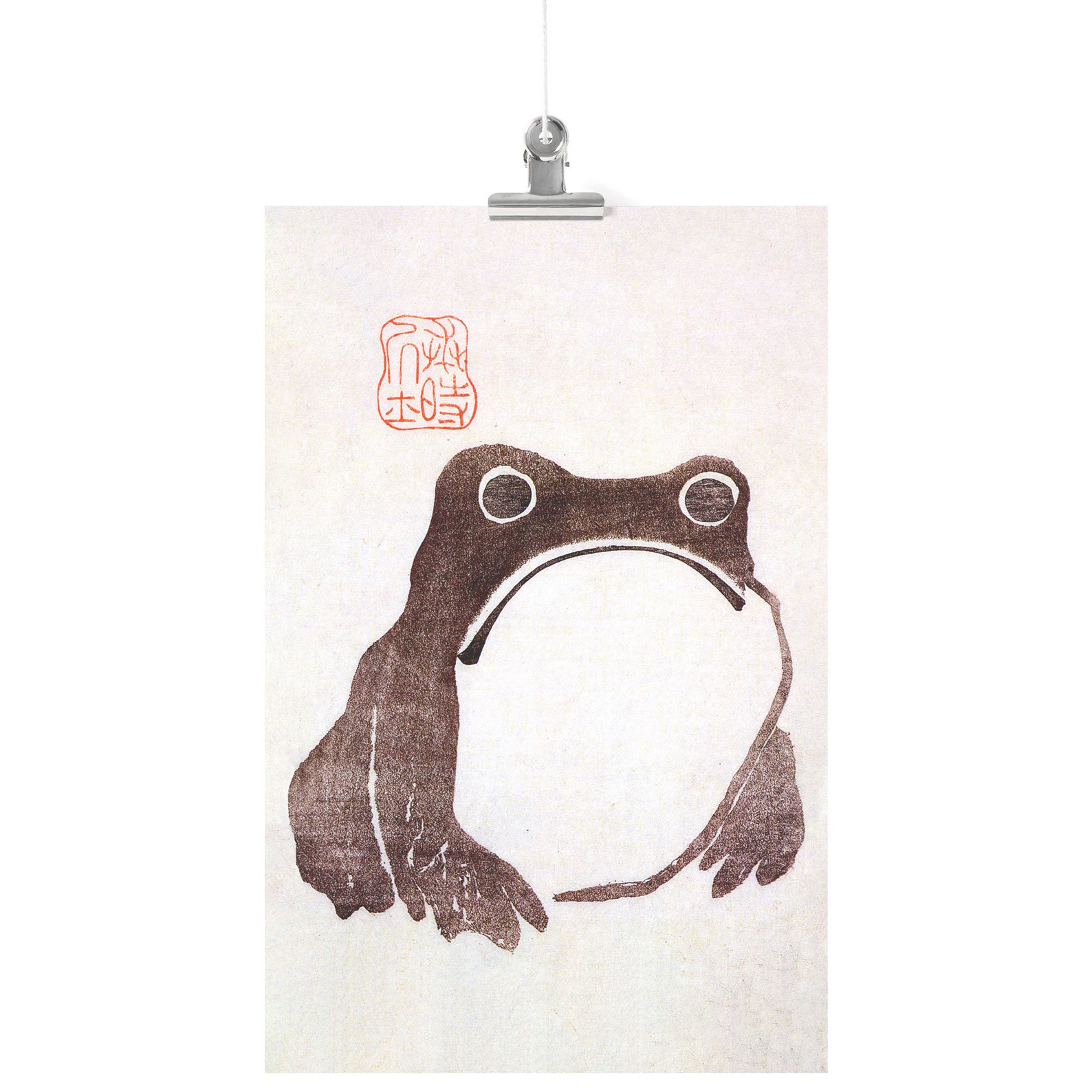Frog by Matsumoto Hoji Matte Poster Print | Japanese Toad Nature Grumpy ...