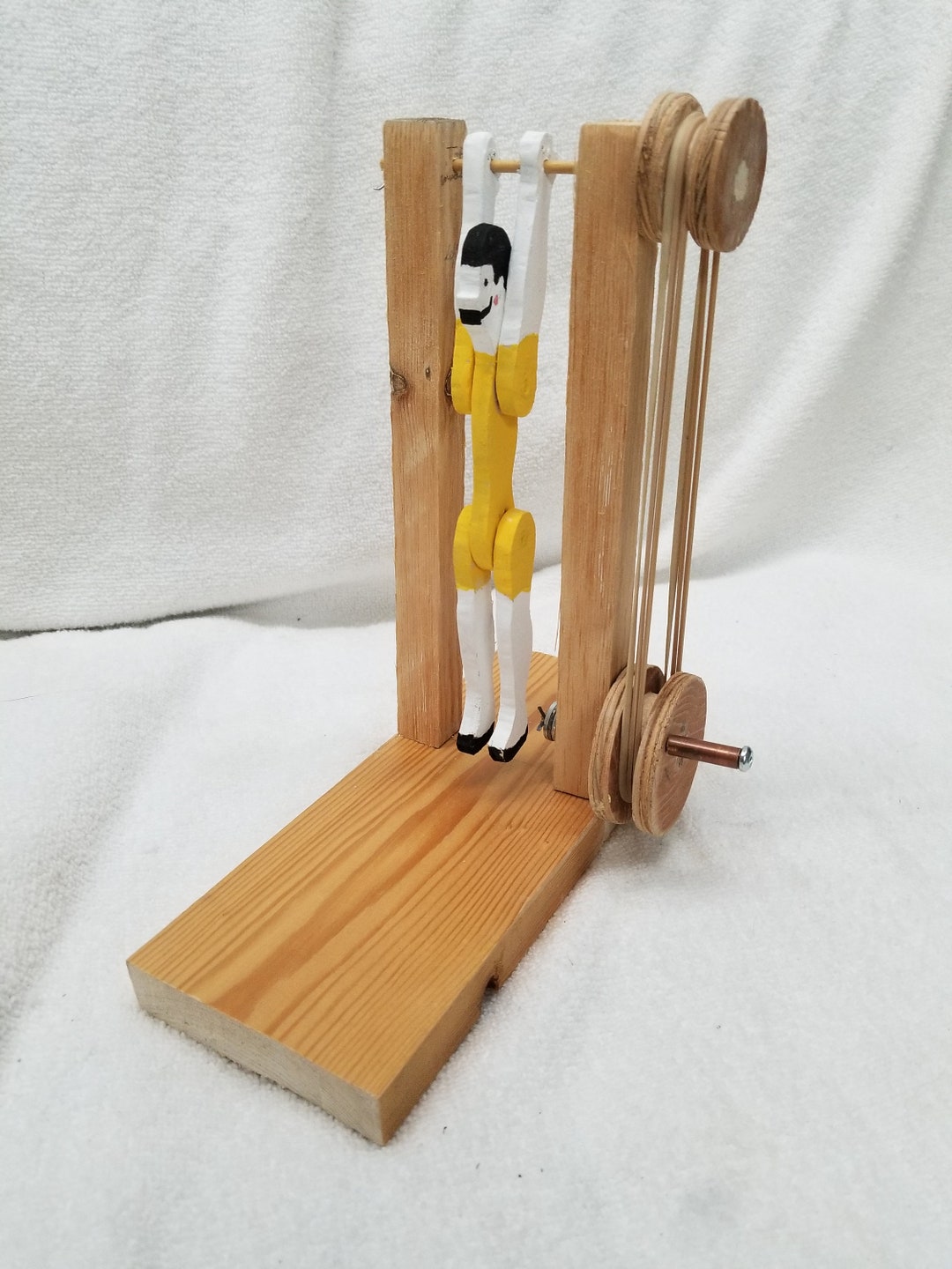 Wooden Crank Toy Acrobat Handmade - Etsy