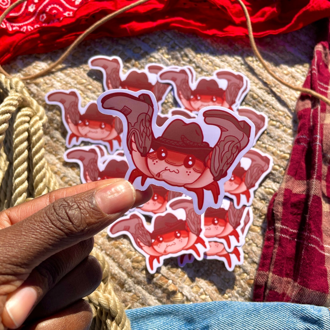 Yee-claw! Cowboy Crab Sticker - Etsy
