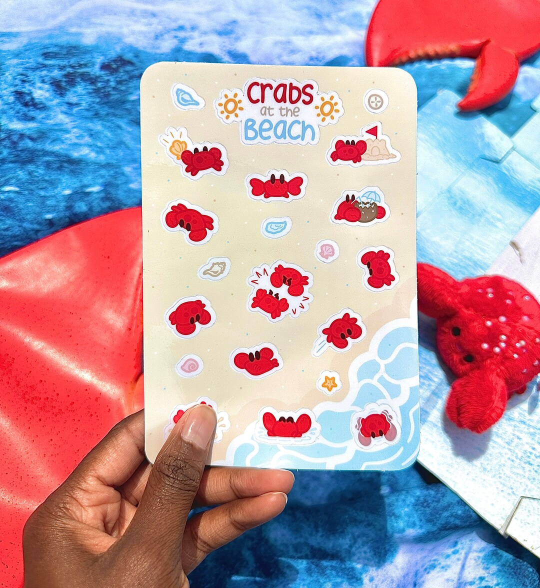 Crabs at the Beach Sticker Sheet - Etsy