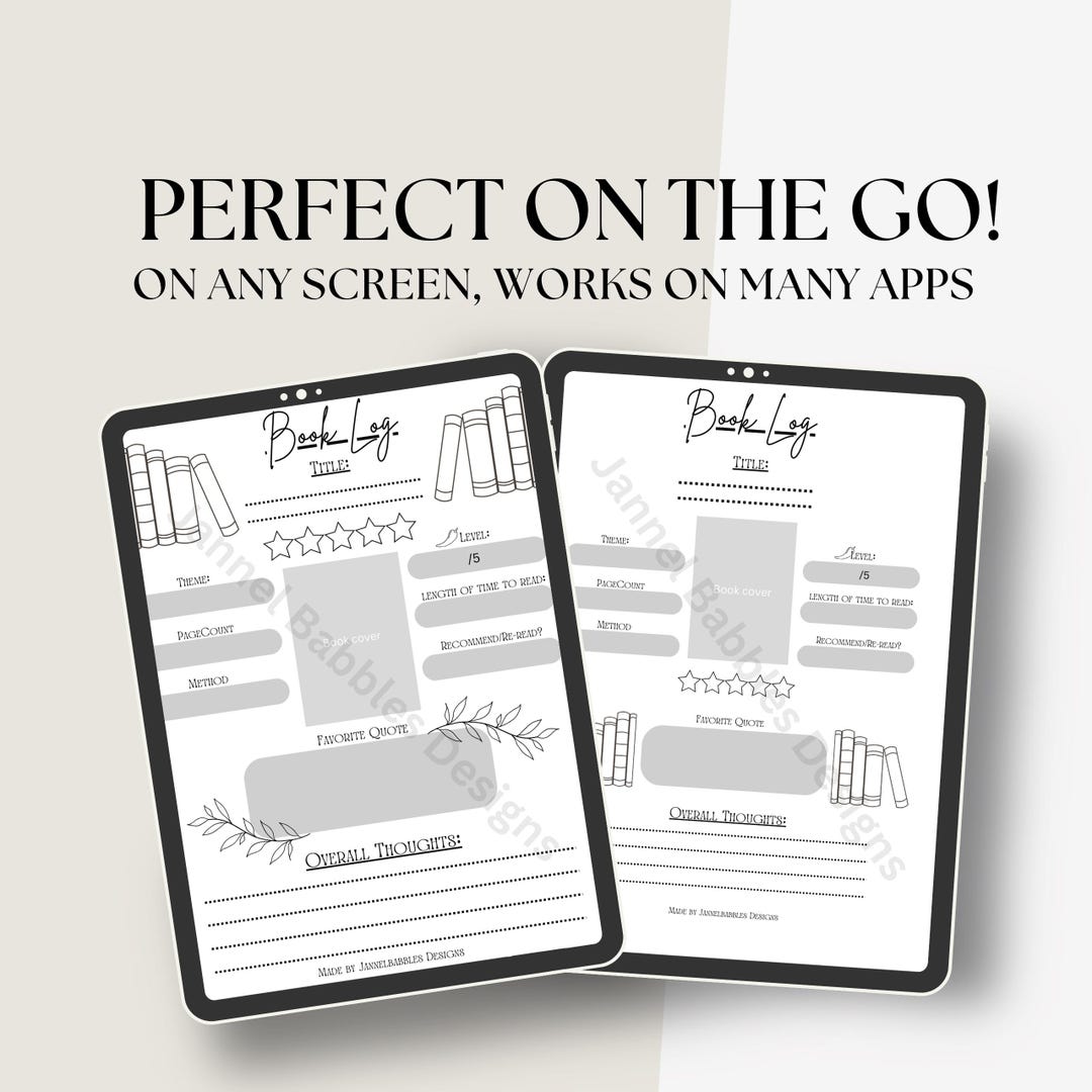 Book Log- Digital Printable, Perfect for Avid Book Readers, Book Review ...