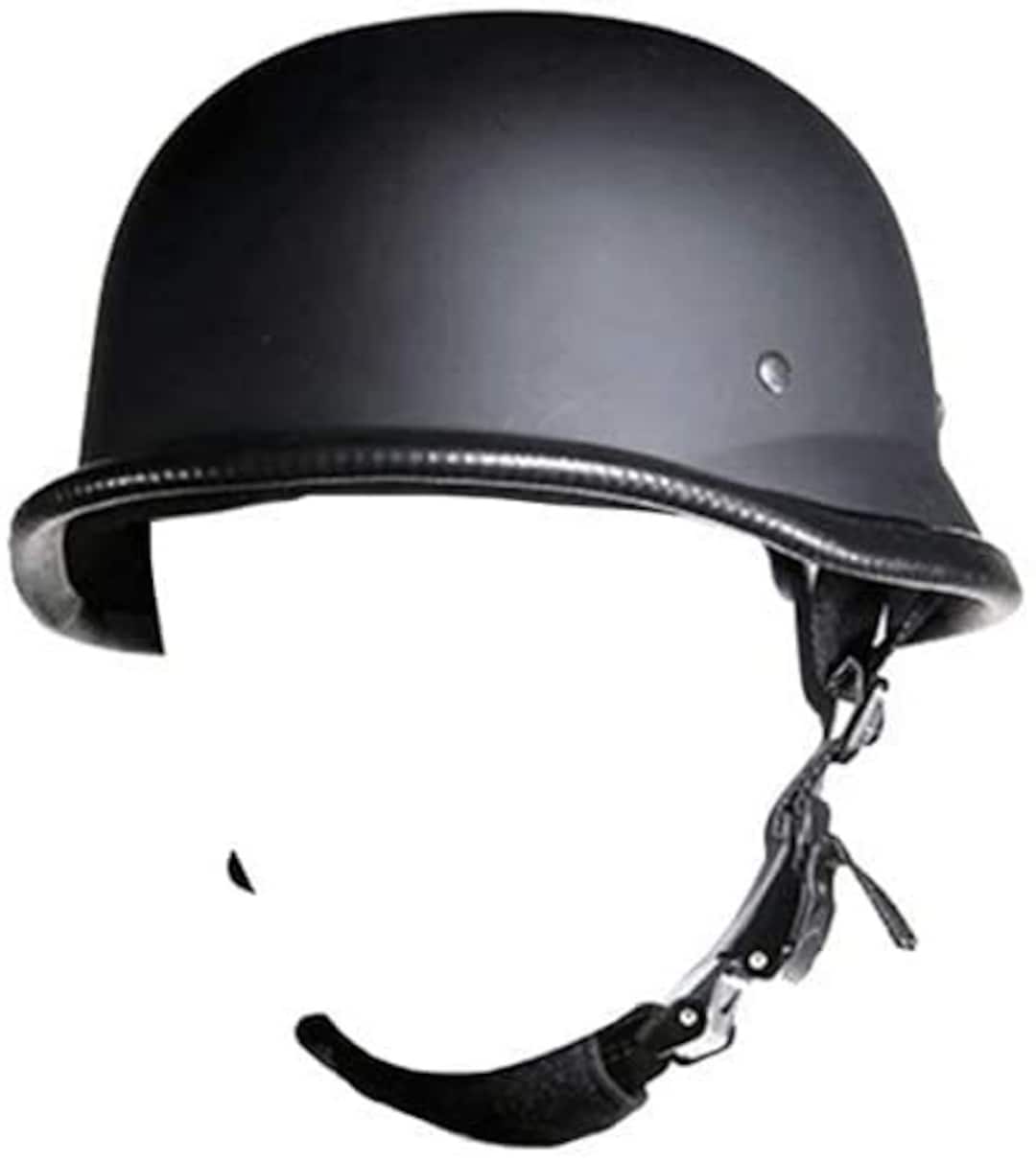 German Flat Black Novelty Skull Cap Half Helmet Black All Sizes - Etsy