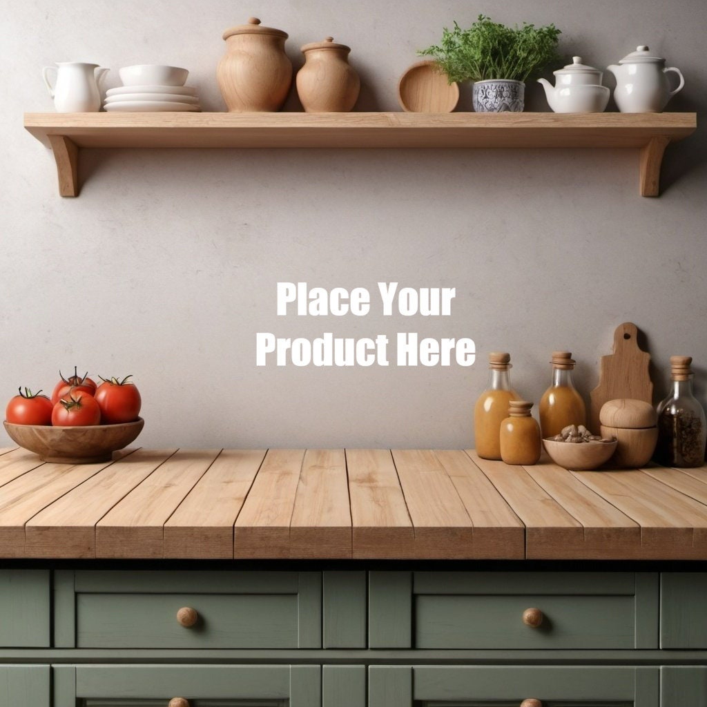 5 Rustic Kitchen Background With Wooden Top Table PNG Digital Download ...