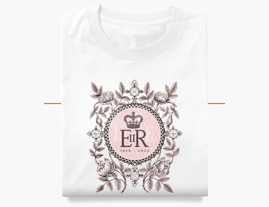 Queen Elizabeth II Monogram T-shirt - Royal Tribute Tee With Pink ...