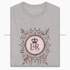 Queen Elizabeth II Monogram T-shirt - Royal Tribute Tee With Pink ...