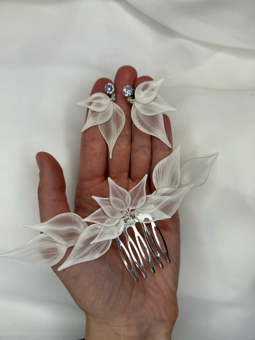 Wedding Headpiece,ear and Hair Comb Pearl,lotus Pearl Mother Hair ...