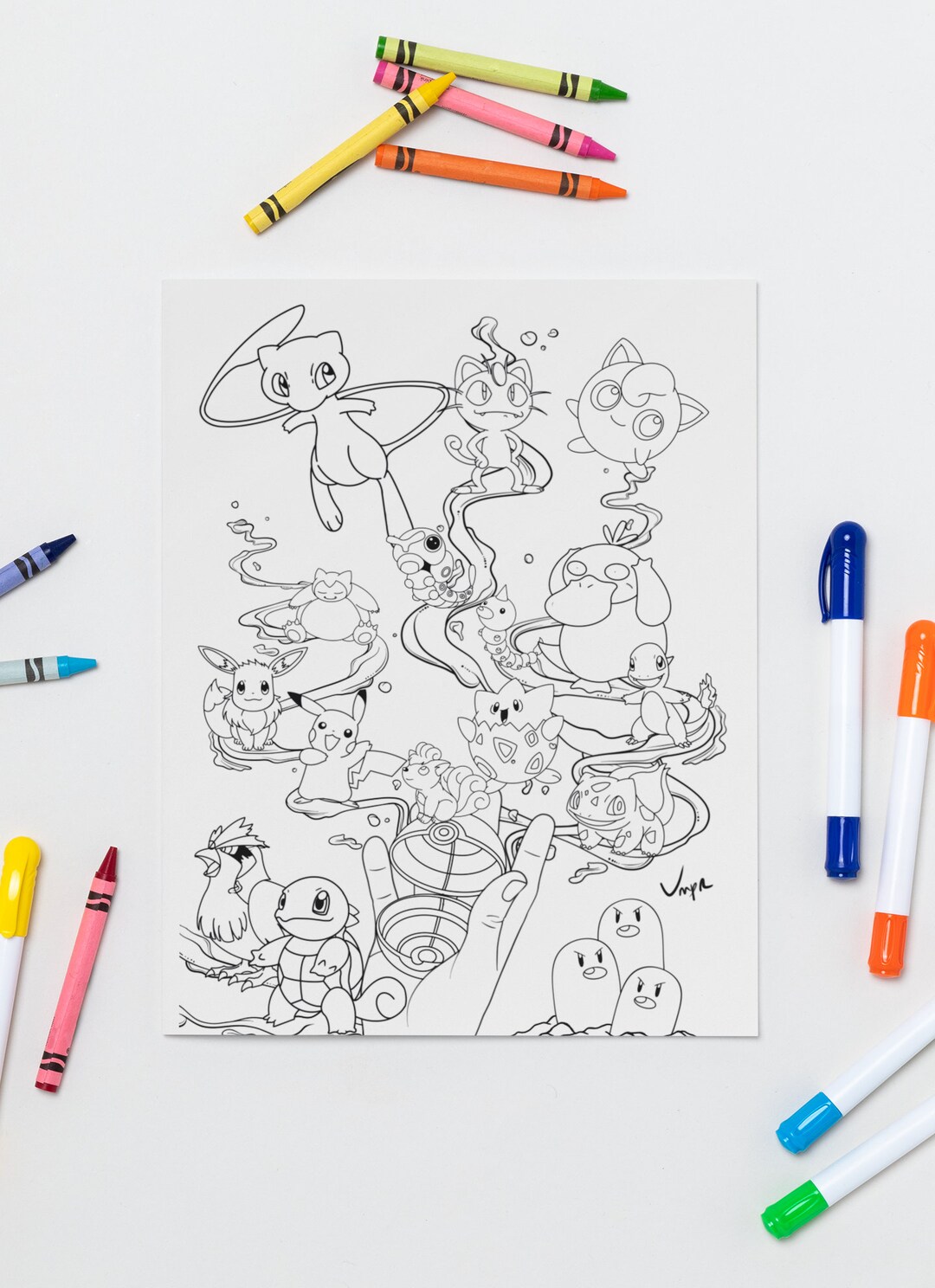 Pokemon Colouring Page Digital Download Anime Fan Art - Etsy