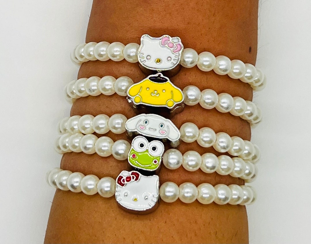 Sanrio Pearl Bracelets Hello Kitty Keroppi Pompompurin Cinnamoroll ...