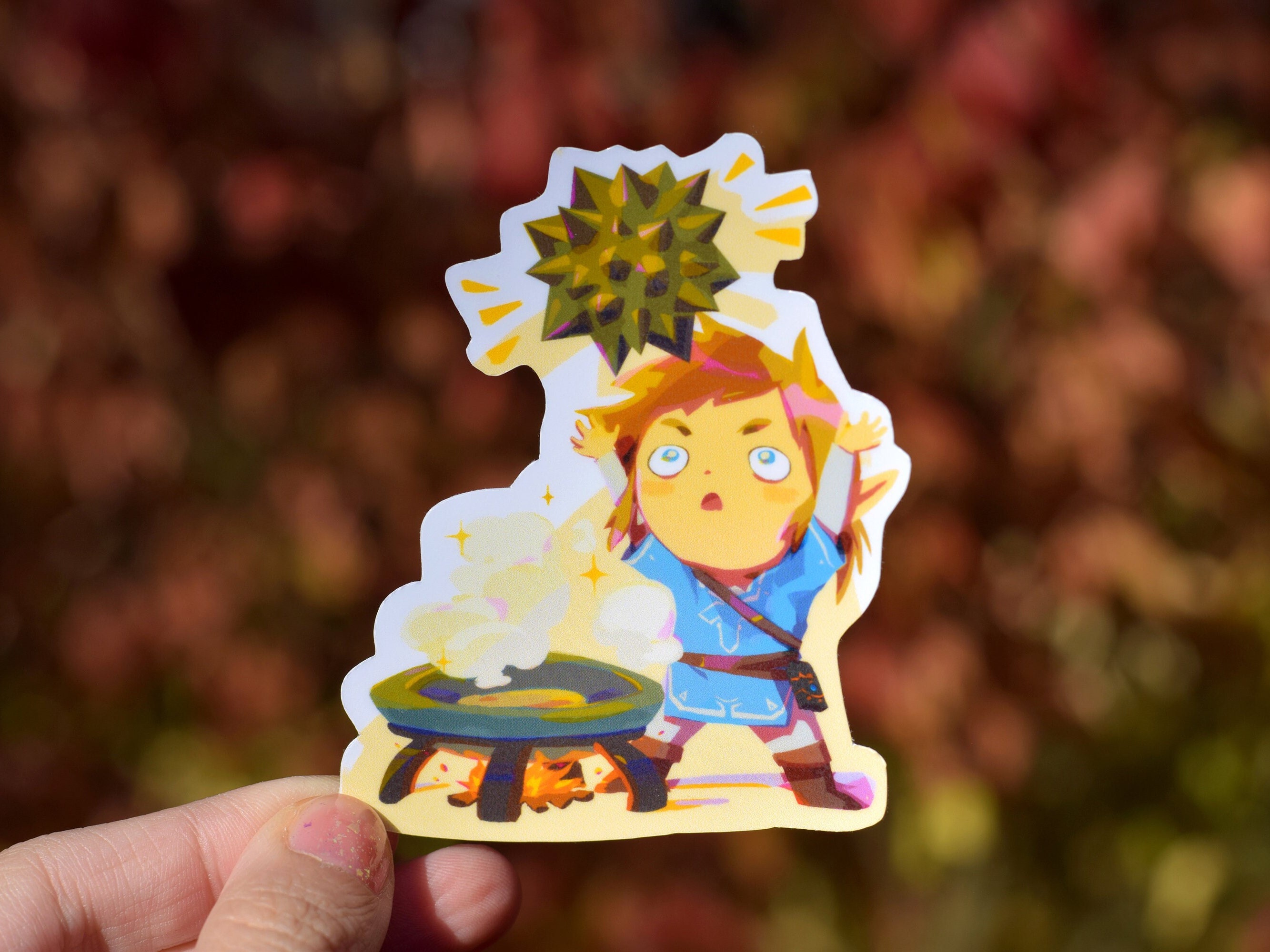 Botw Link Cooking Sticker Waterproof Glossy Sticker - Etsy