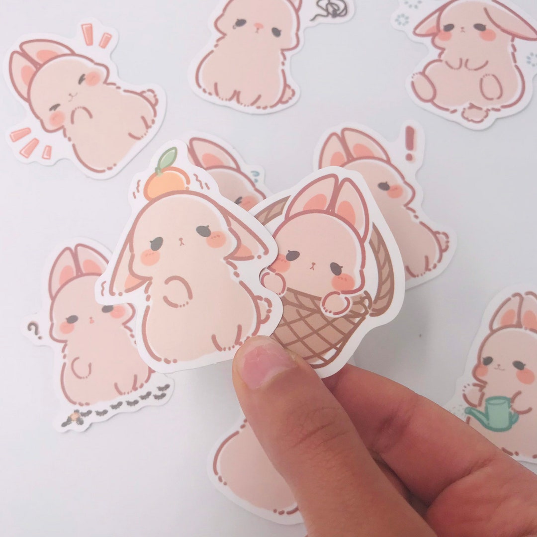 Cute Bunny Stickers Cute Stickers Bunny Stickers Animal - Etsy