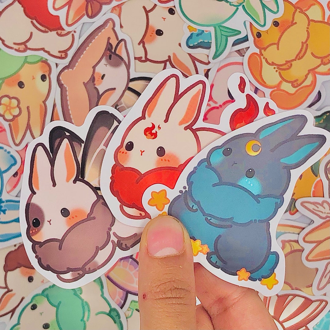 Bunny Sticker Grab Bag | Assorted Waterproof Rip Proof Mystery Sticker ...