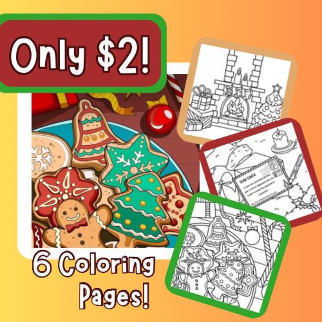 Christmas Digital Coloring Pages Printable Adult Winter Holiday ...