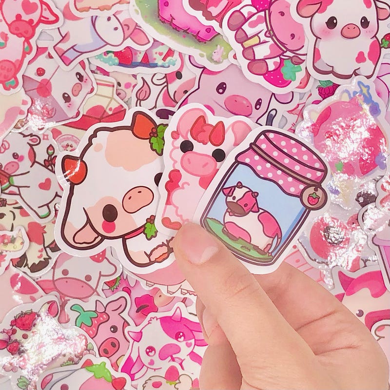 Strawberry Cow - Etsy