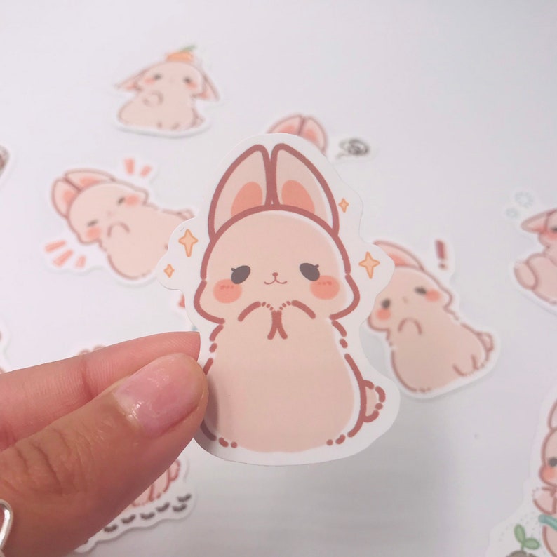 Cute Bunny Stickers Cute Stickers Bunny Stickers Animal - Etsy