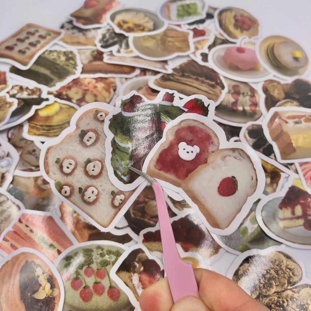 Glossy Food Stickers, Aesthetic Food Stickers, Sticker Flakes ...