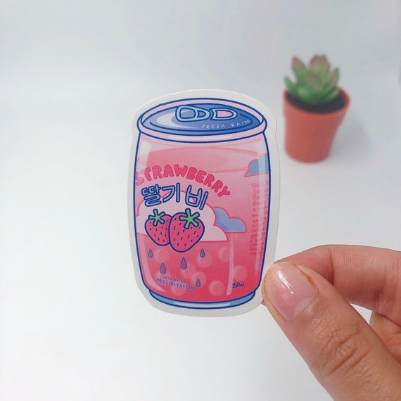 Strawberry Soda Sticker Cute Sticker Cute Stickers - Etsy