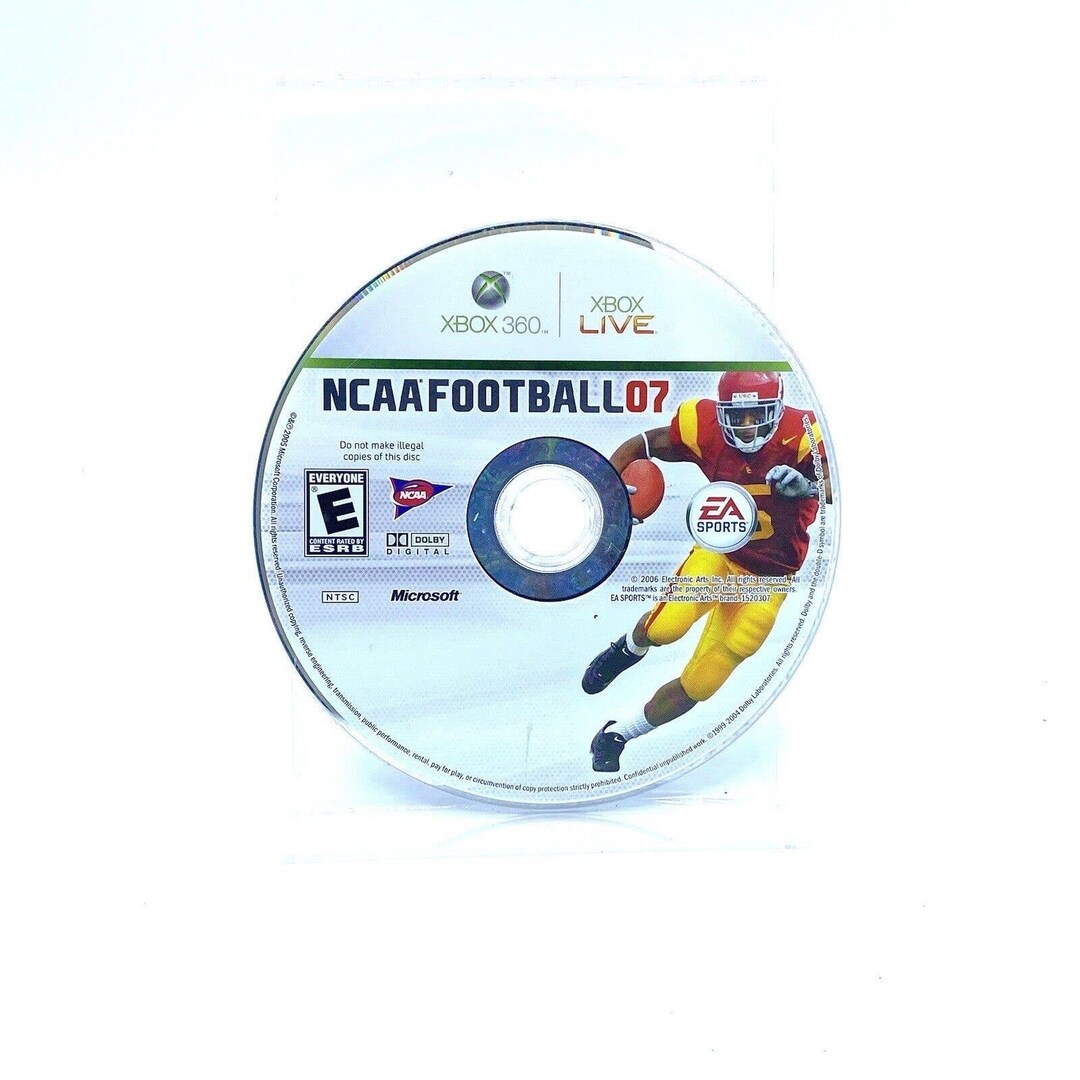 NCAA Football 07 microsoft Xbox 360, 2006 Disc Only Tested - Etsy