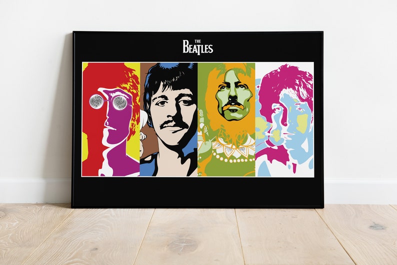 The Beatles, Digital Print, Rock, Poster, Music, Wall Art, Digital ...