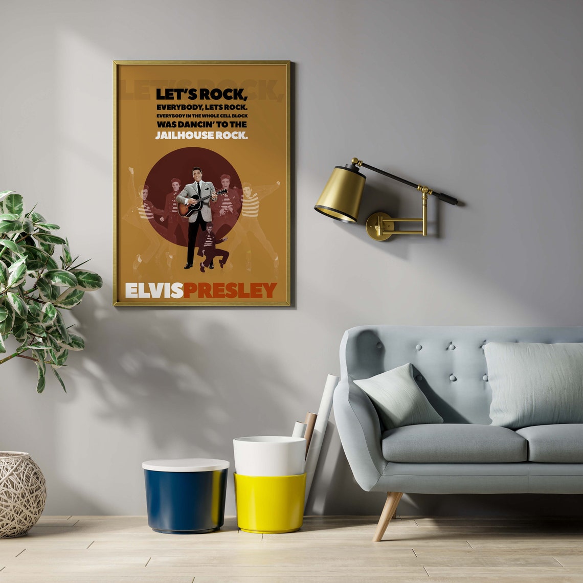 Elvis Presley, Digital Print, Jailhouse Rock, Wall Art, Blues, Legend ...