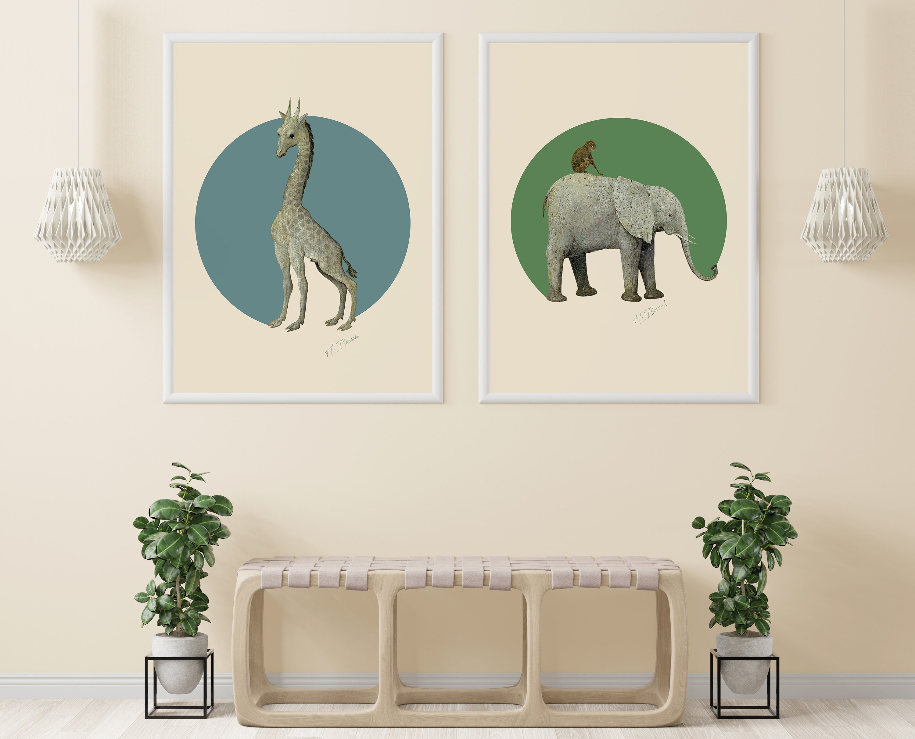 Hieronymus Bosch Giraffe Digital Print Wall Decor Home - Etsy