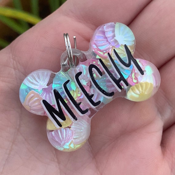 Seashell Dog Tags Custom Pet ID Tags Resin Dog Tags - Etsy