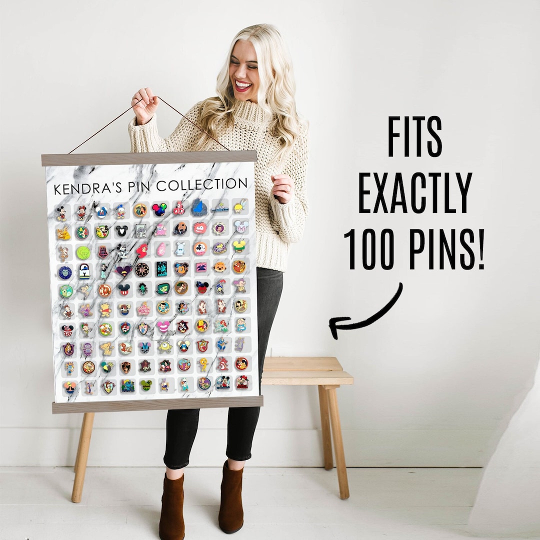 Gray Marble 100 PINS Collection Canvas Display Hanger - Modern Pins ...