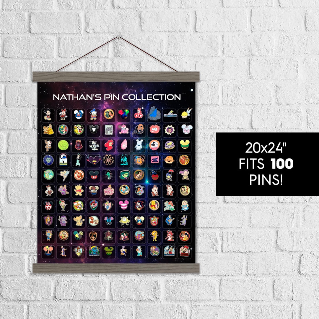 Dark Galaxy 100 PINS Collection Canvas Display Hanger - Black With ...