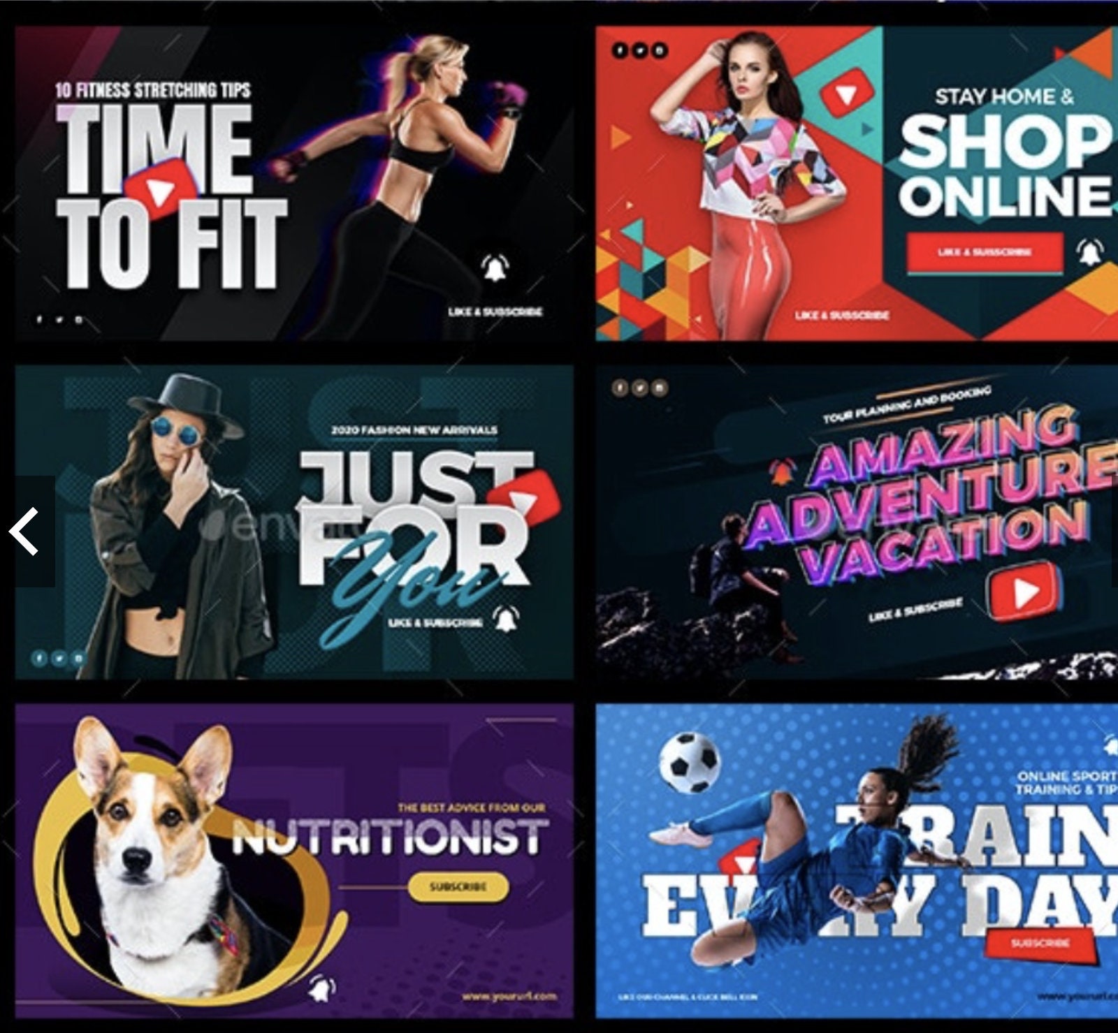 50 Sets Youtube Thumbnail Design Template | PSD File Format for Easy ...