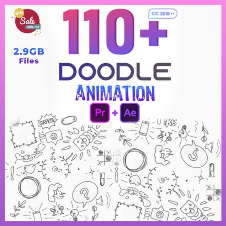 Creative Doodles Animation Pack. 110 Templates for Premiere Pro & After ...