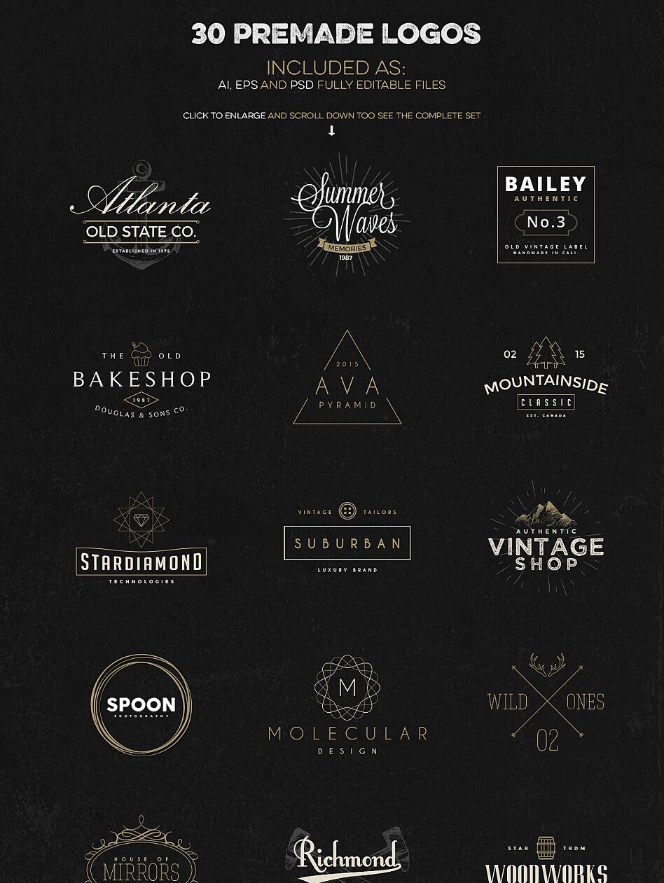 Premium Logo Creation Kit Logo Template Creator Kits Bundle PSD and AI ...