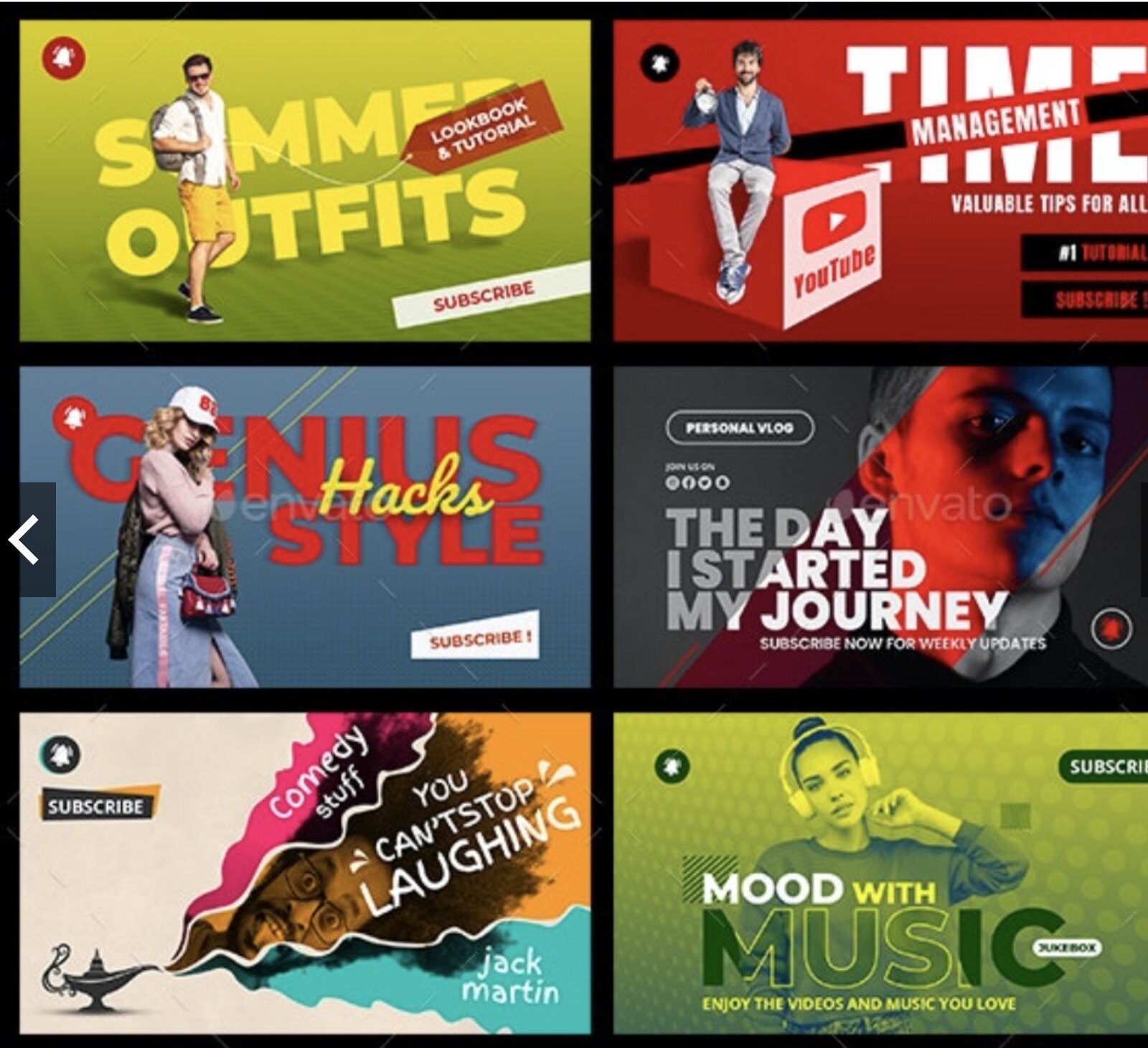 50 Sets Youtube Thumbnail Design Template | PSD File Format for Easy ...